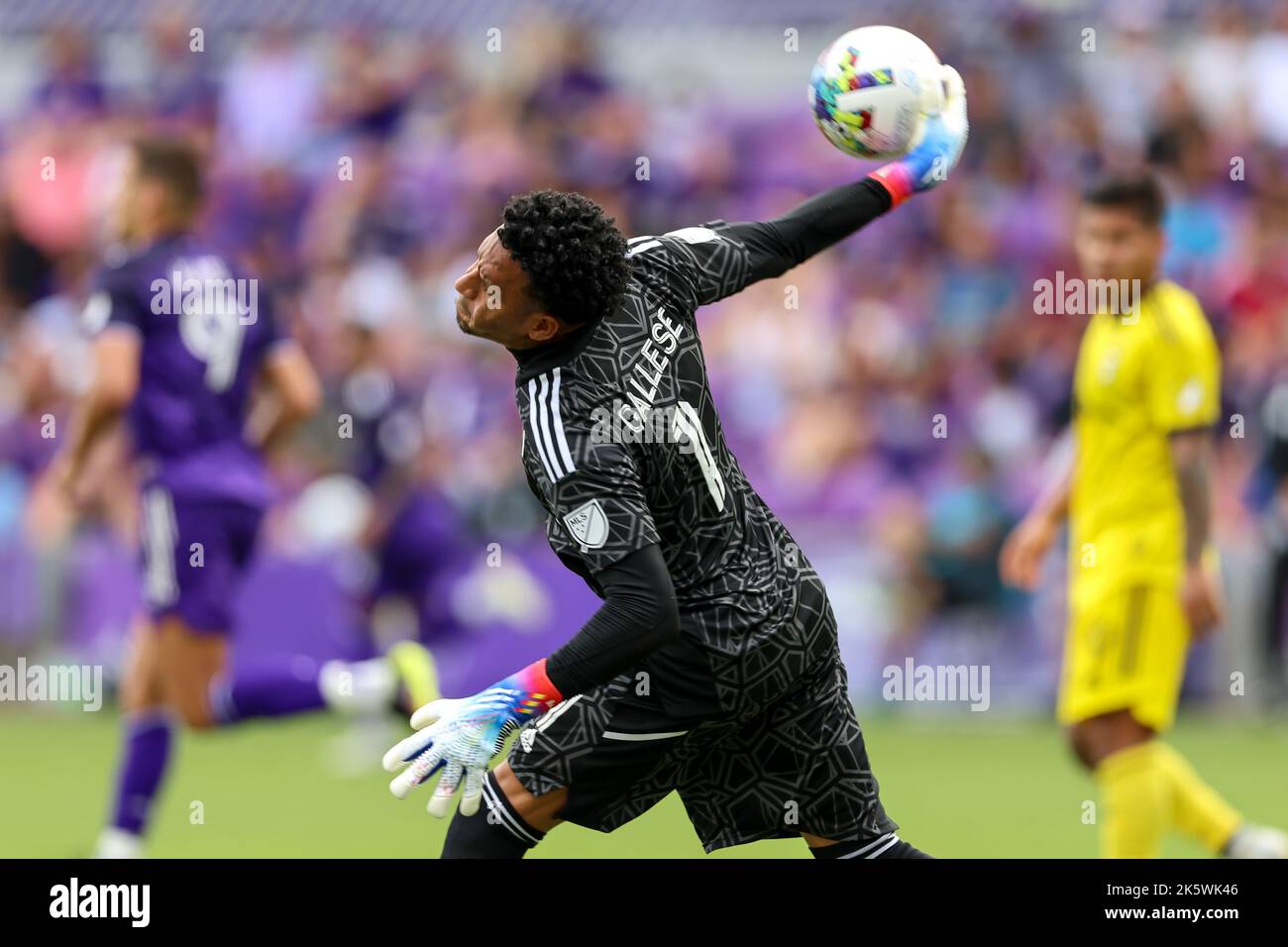 October 9, 2022: Orlando City goalkeeper PEDRO GALLESE (1) throws the ...
