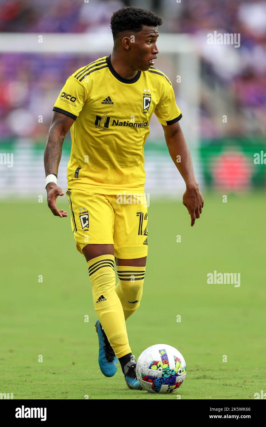 October 9, 2022: Columbus Crew midfielder LUIS DÃ AZ (12) sets up a ...