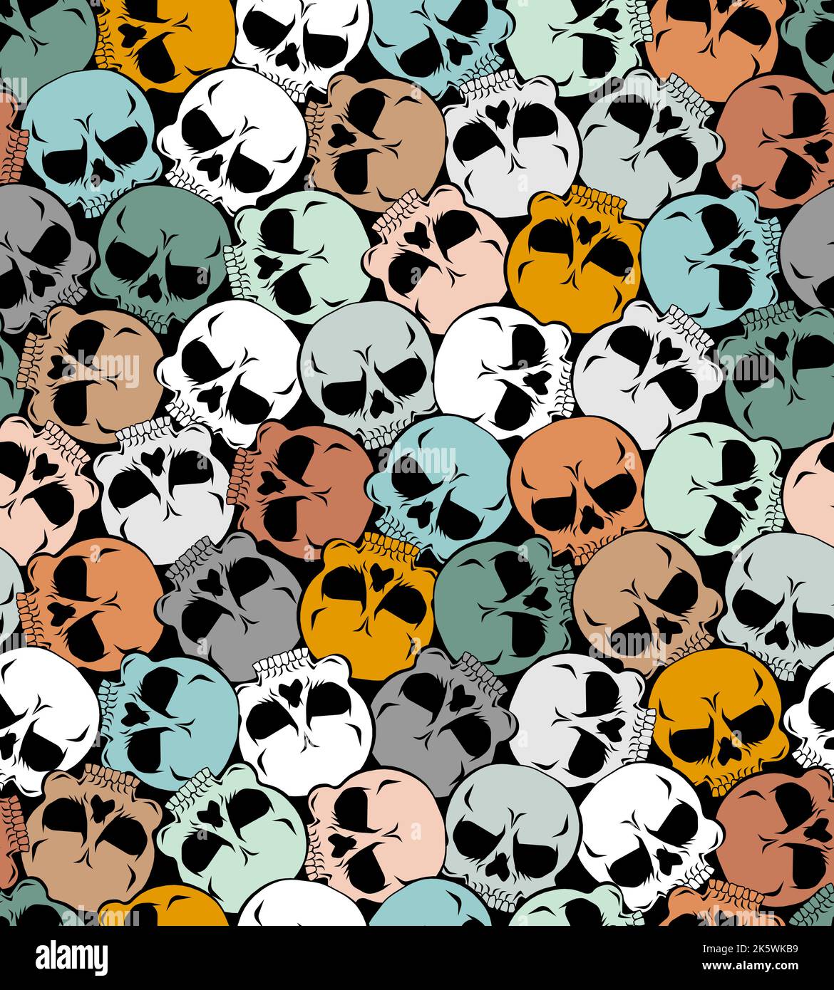Skull Pattern seamless. Skeleton head Background. Vector texture Stock ...