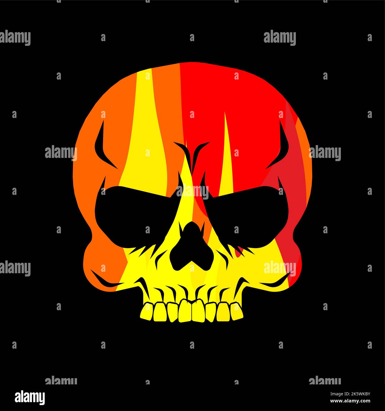 Fire Skull. Skeleton head on fire. Vector illustration Stock Vector ...