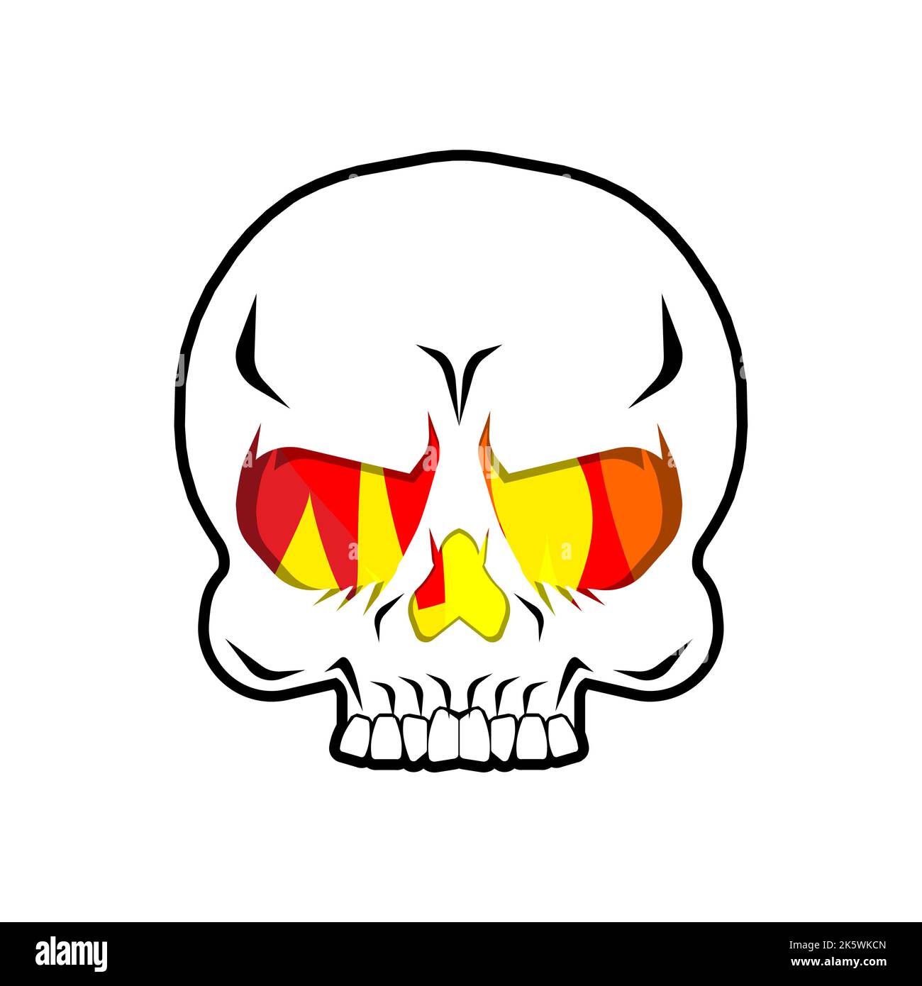 Skeleton Head On Fire