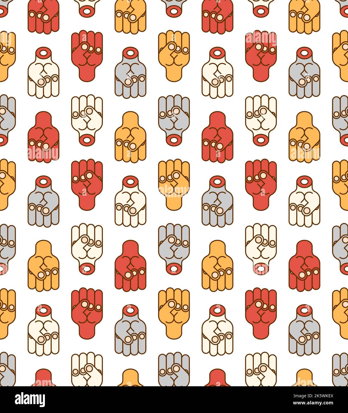 Fist Pattern seamless . Fists Background. Vector texture Stock Vector ...