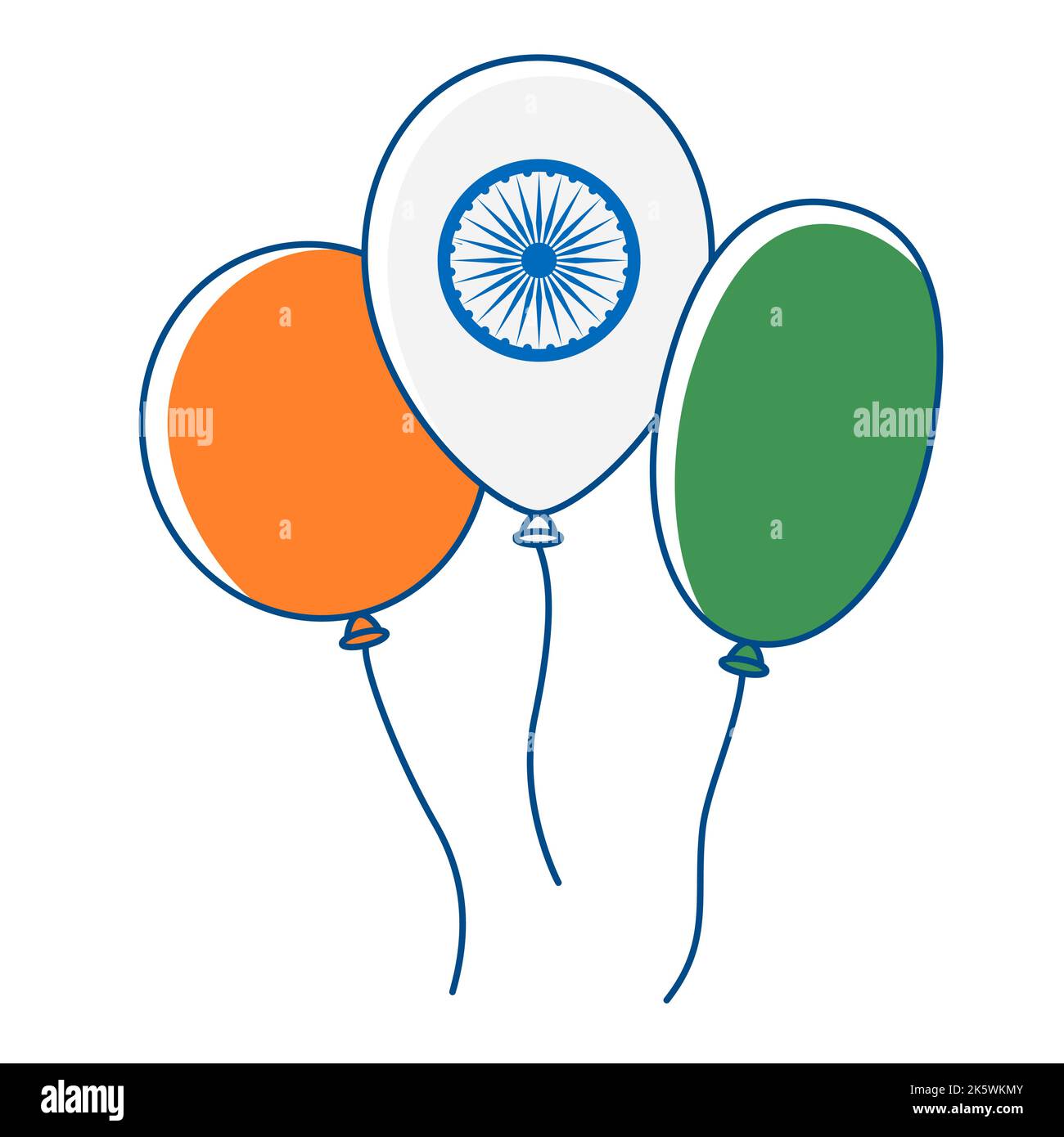 Balloons in colors of flag India. Indian national traditional holiday ...