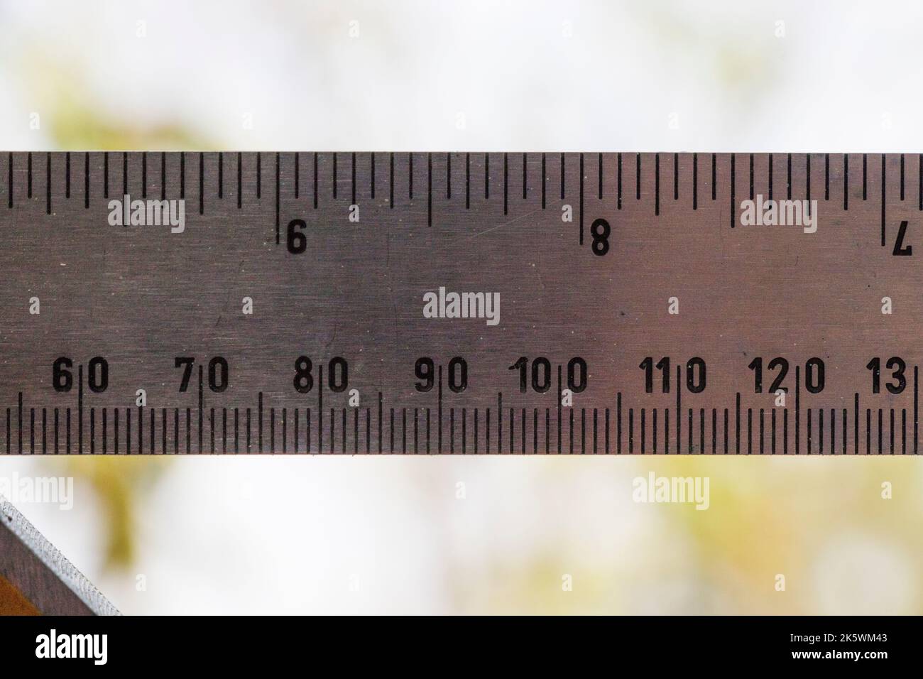 Centimeter on the white background, milometers and inches, sizes Stock ...