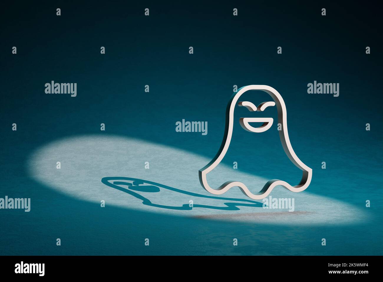 Beautiful abstract illustrations ghost symbol icon on a dark blue ...