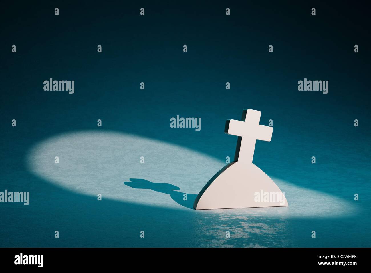 Beautiful abstract illustrations RIP symbol icon on a dark blue ...