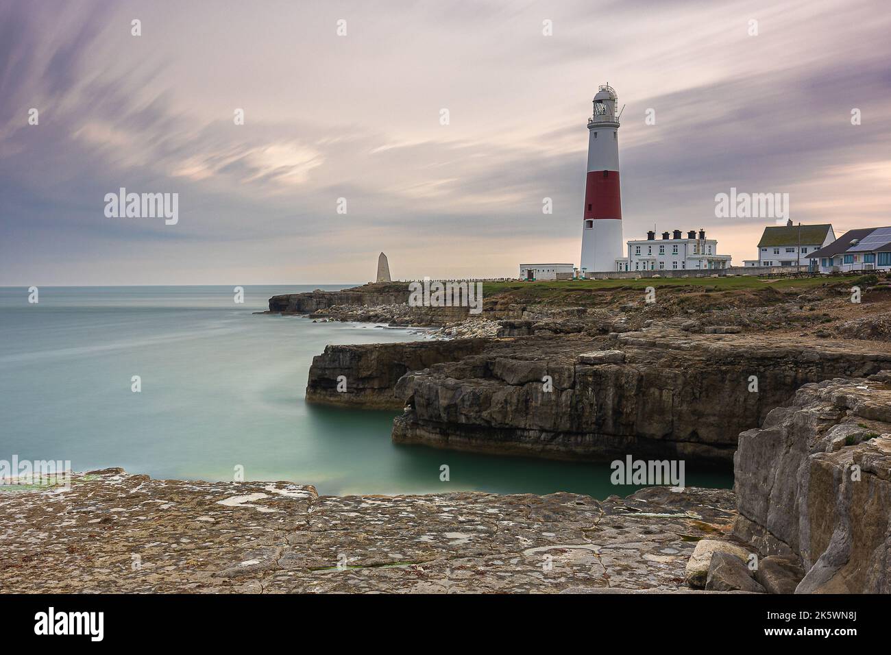 Portland Bill Lighthouse at Sunset, Isle of Portland, Dorset, United ...