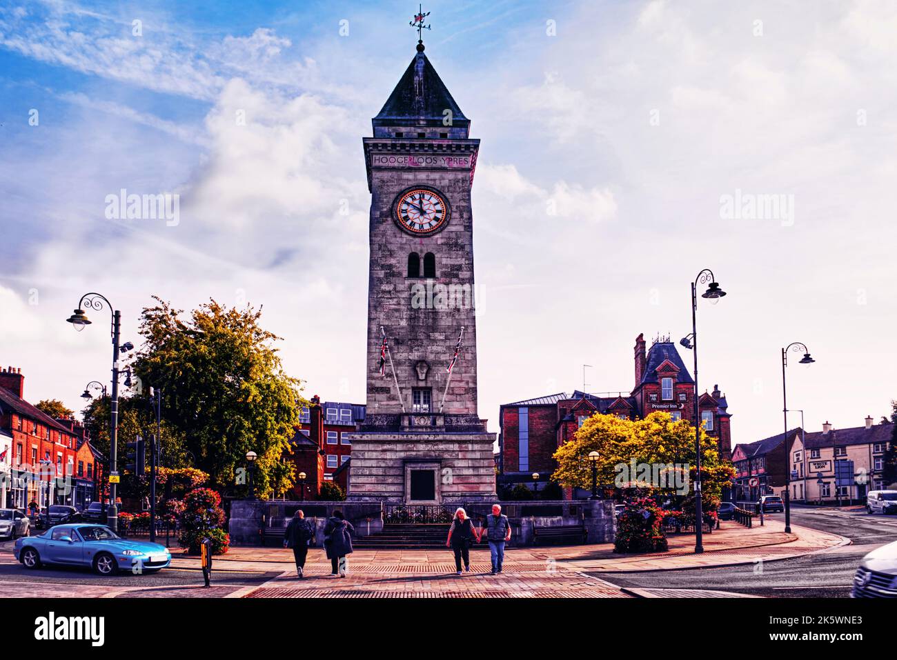 Nicholson War Memorial built in Portland stone, Leek town centre ...