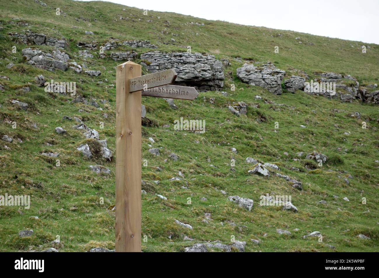 Wooden Signpost for Hubberholme and Yockenthwaite near Scar House in ...