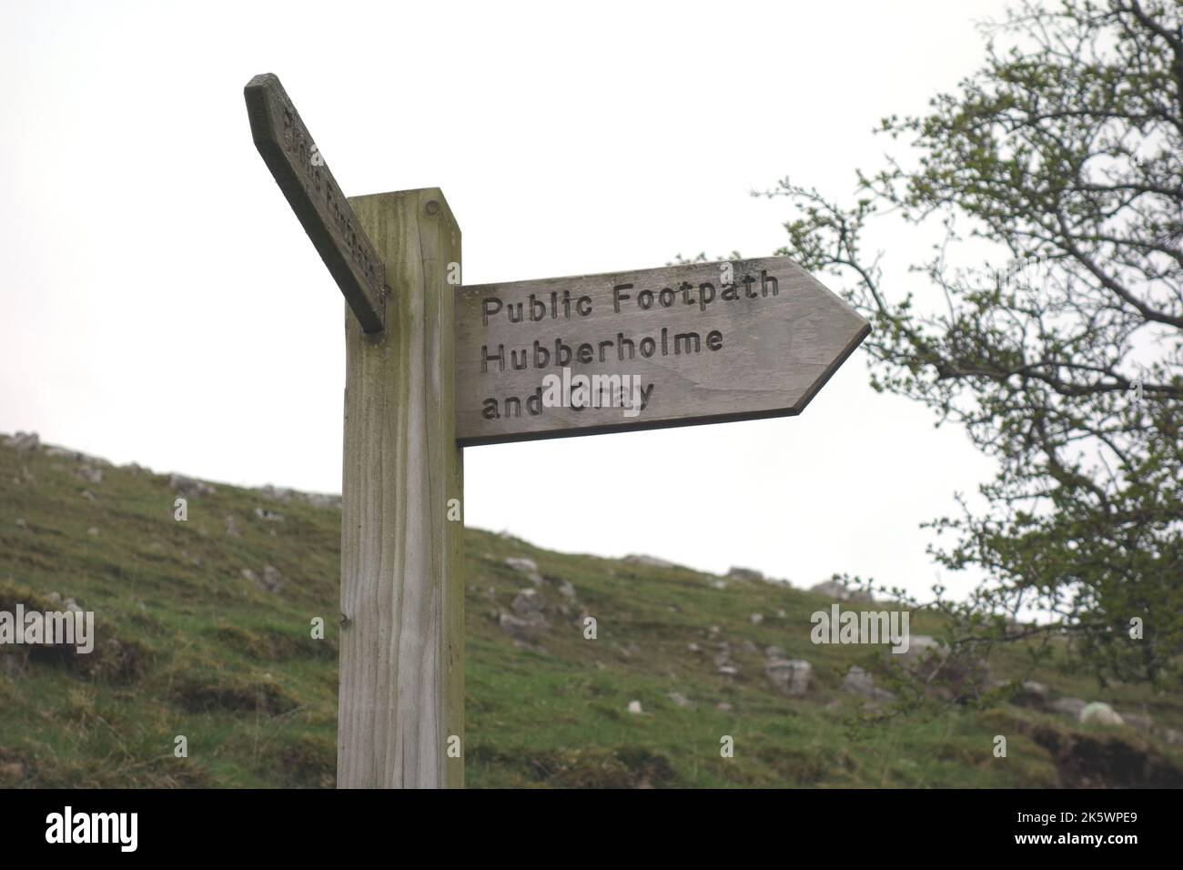 Wooden Signpost for Hubberholme and Cray near Yockenthwaite in ...