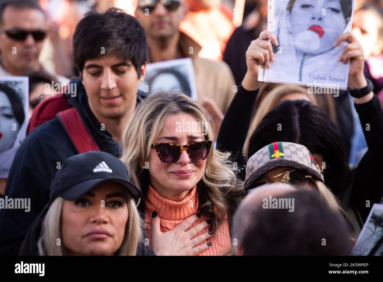 08.10.22 Mahsa Amini Iranian protest, Westminster, London. Thousands of ...