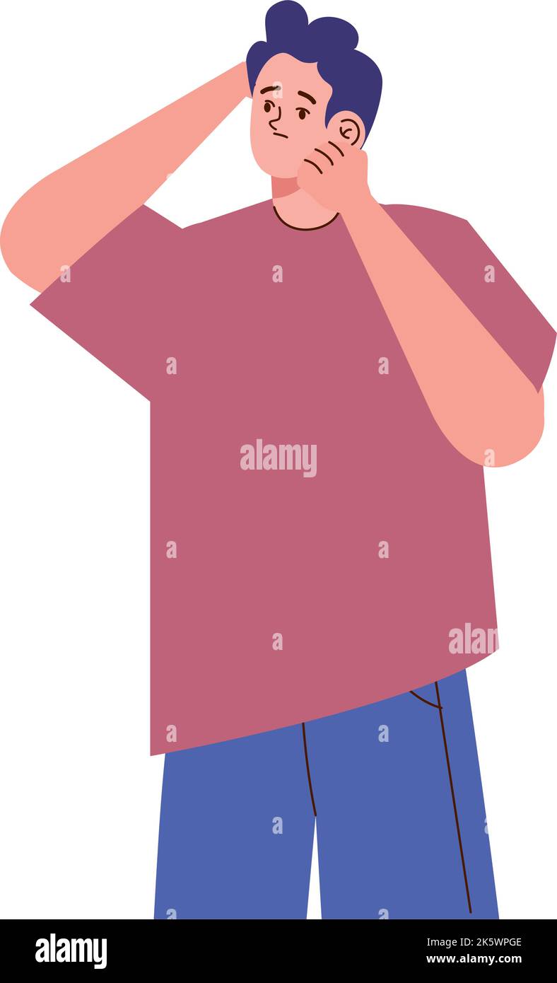 young worried man Stock Vector Image & Art - Alamy