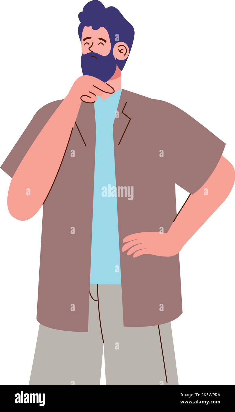 bearded man thinking Stock Vector Image & Art - Alamy