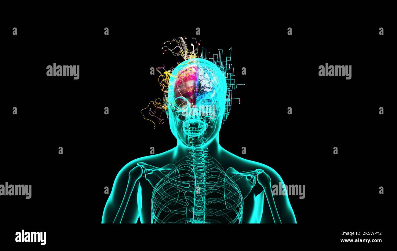 3D abstract art of a brain motion design Stock Photo - Alamy