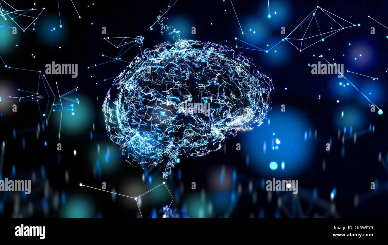 3D abstract art of a brain motion design Stock Photo - Alamy