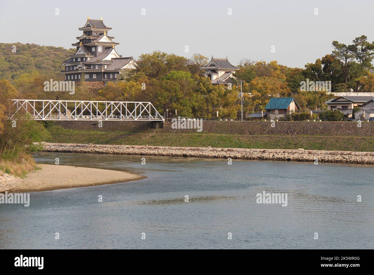 castle and river asahi in okayama (japan Stock Photo - Alamy