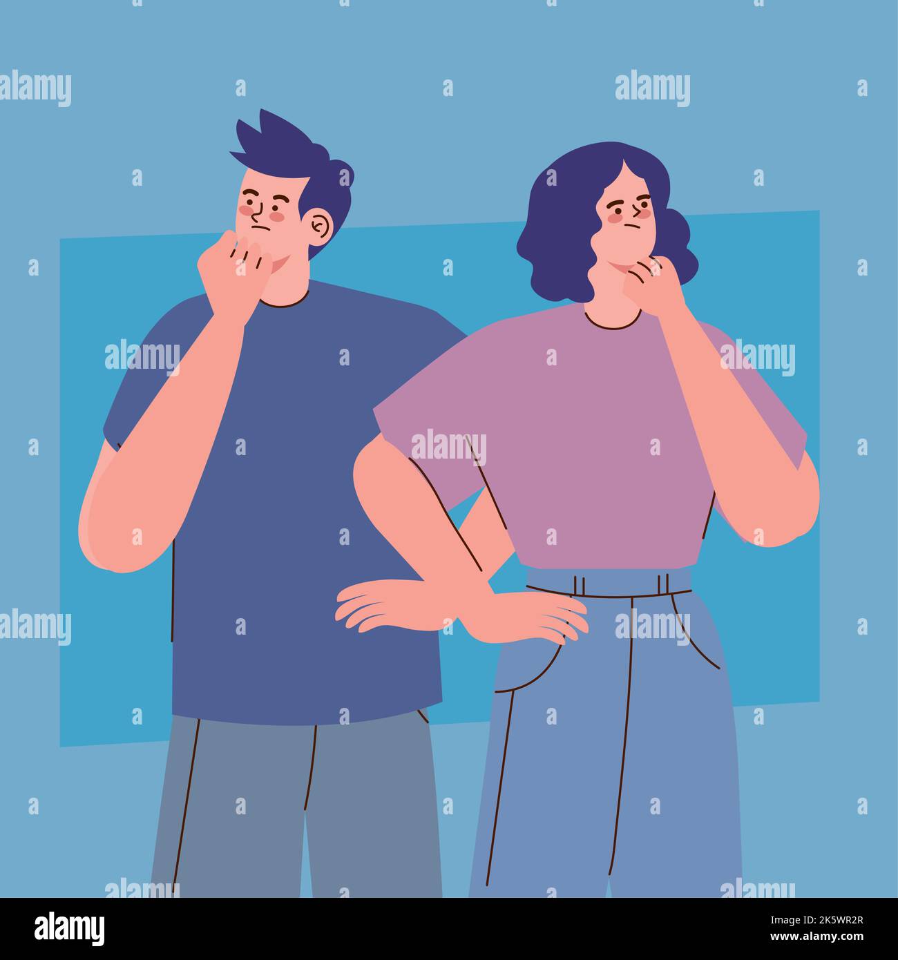 couple thinking characters Stock Vector Image & Art - Alamy