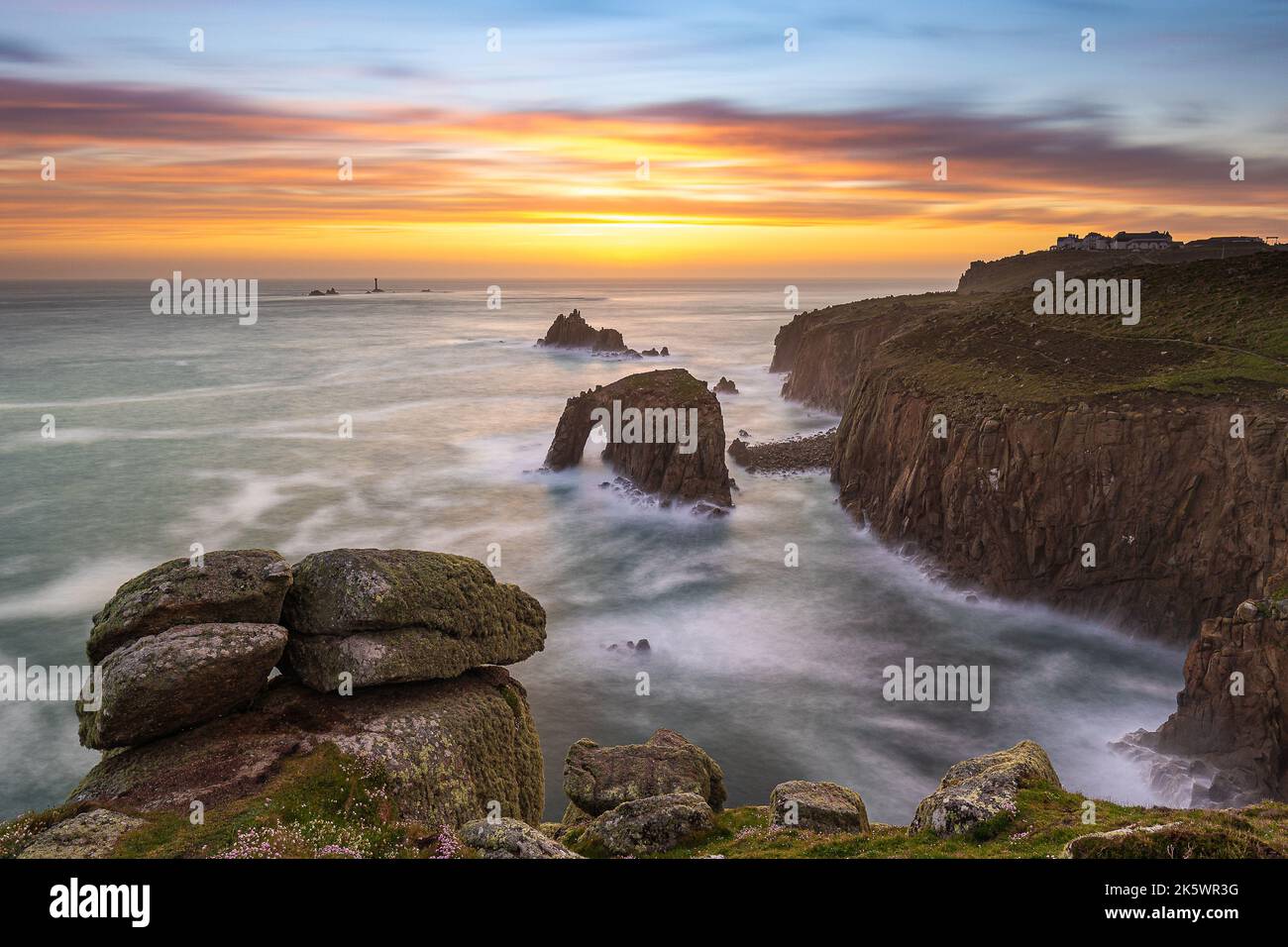 Longships lighthouse storm hi-res stock photography and images - Alamy