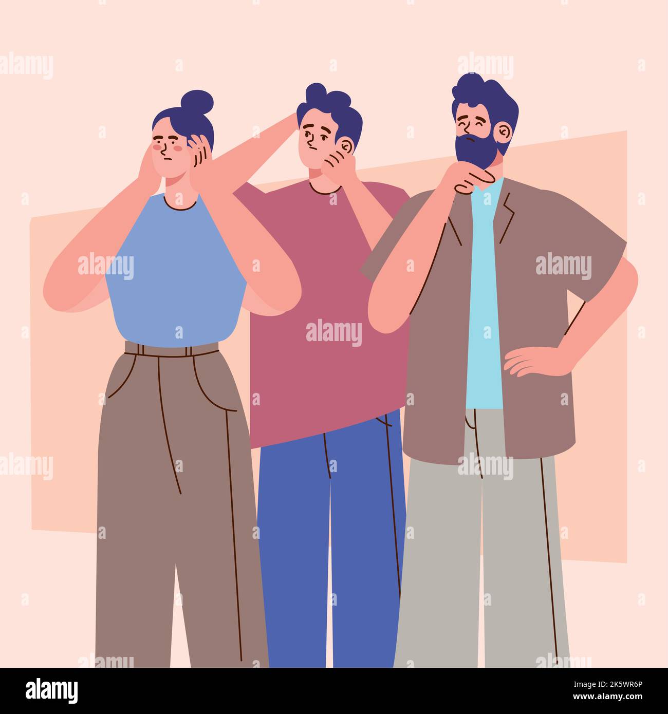 three young persons thinking Stock Vector Image & Art - Alamy