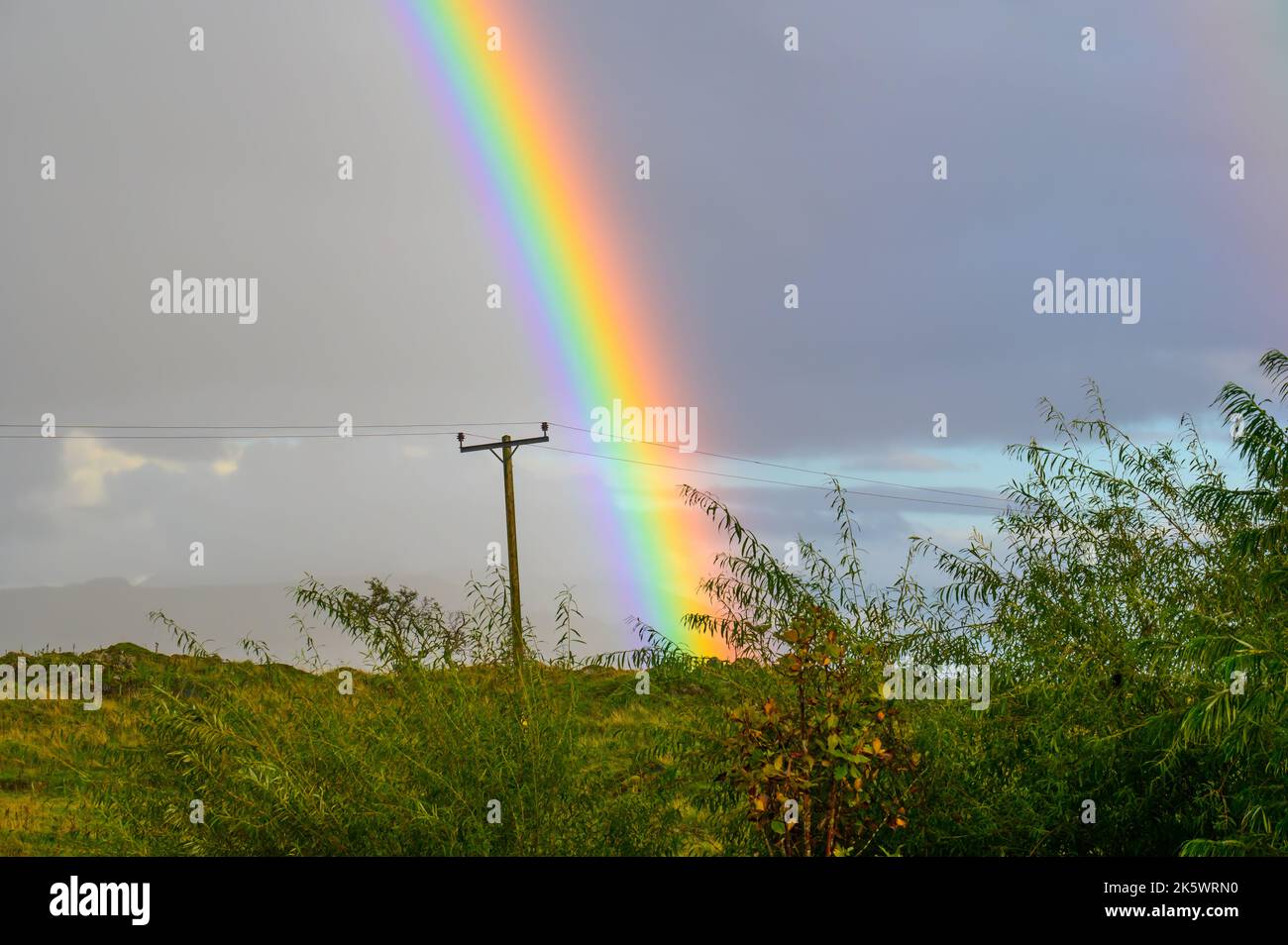 Rainbow at Tirlaggan on The Isle of Lismore, Scotland Stock Photo - Alamy