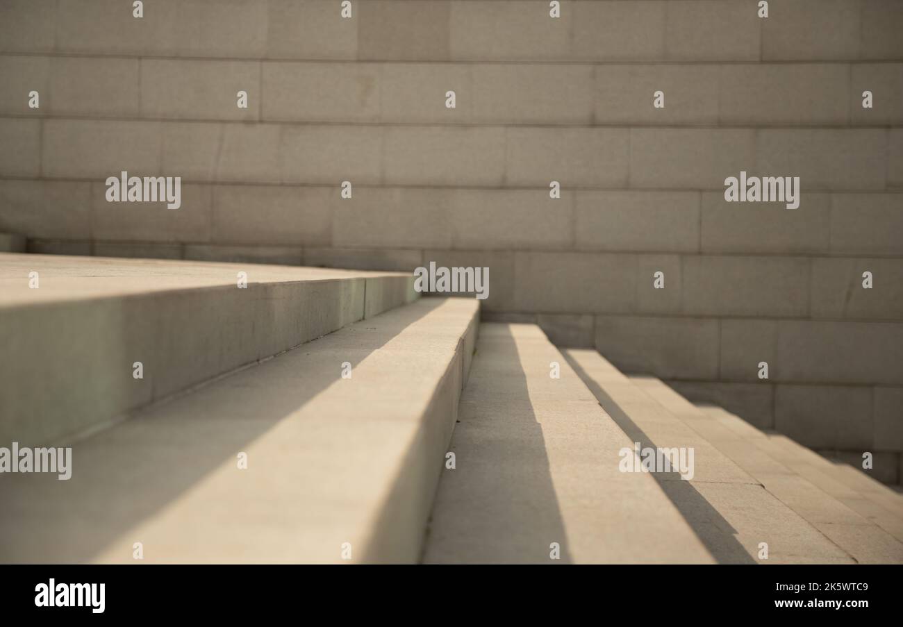 Empty concrete steps of city stairs side view Stock Photo - Alamy