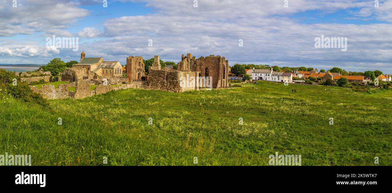 Lindisfarne Priory Holy Island Northumberland England Stock Photo - Alamy