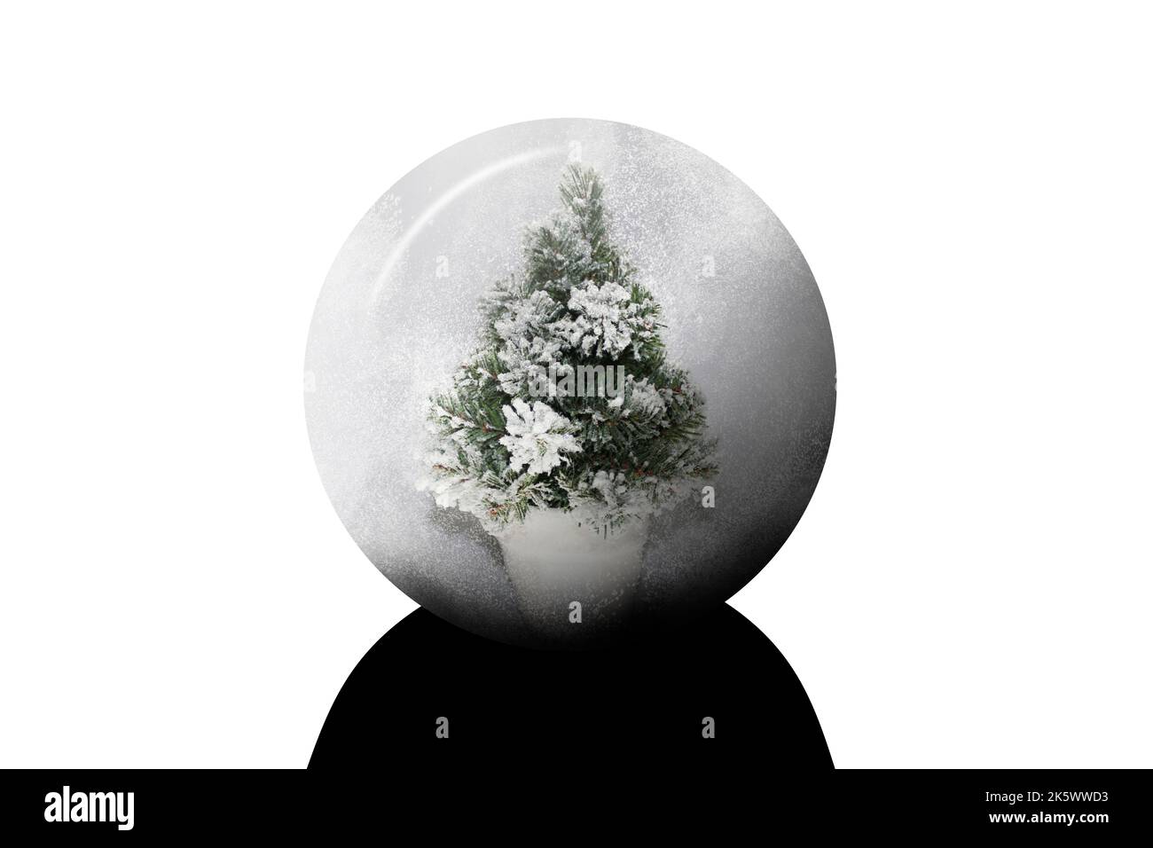 a christmas tree ornament crystal glass ball snow globe sphere ...