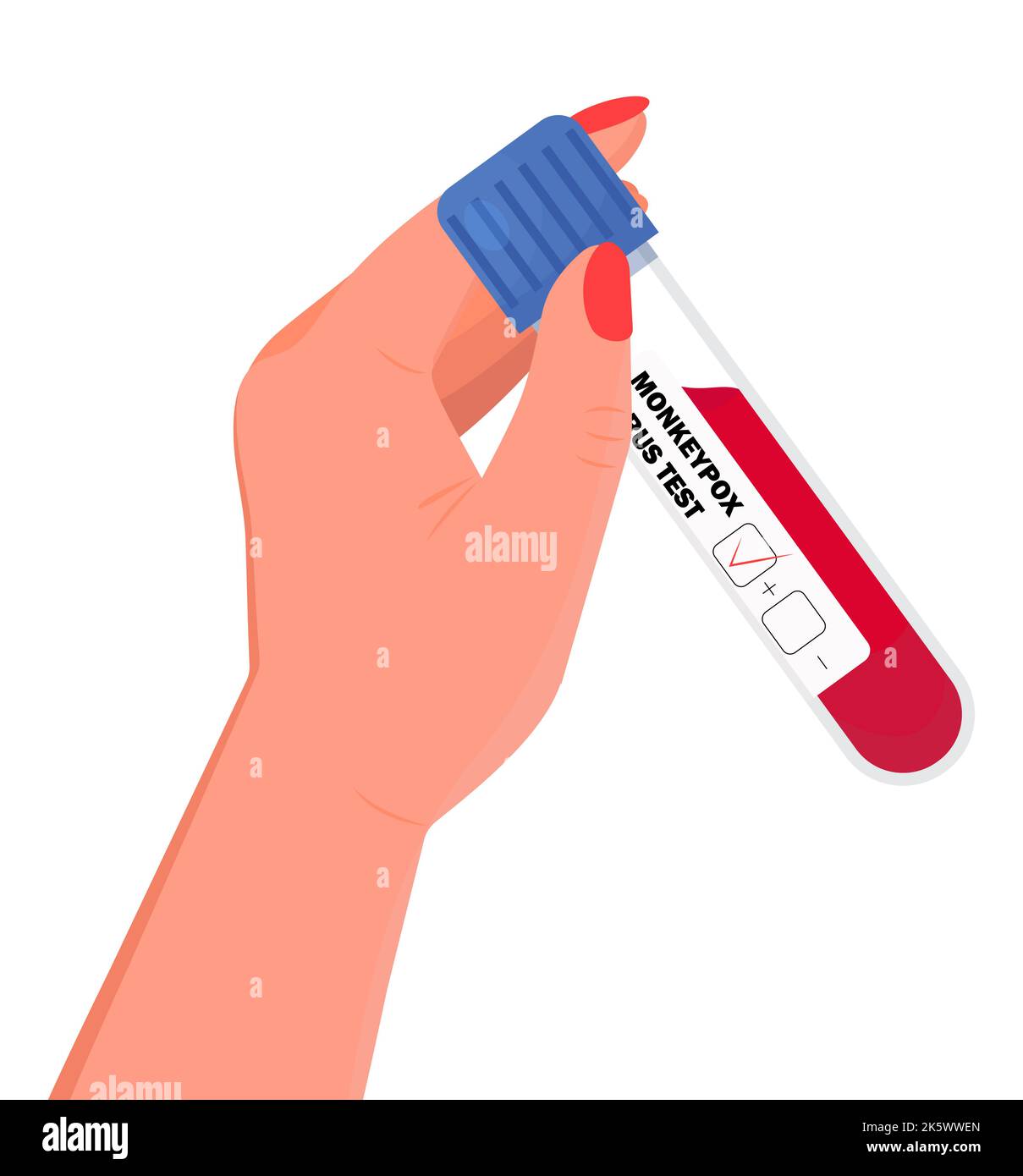 Blood sample tube for Monkeypox virus test concept vector. Test, lab ...