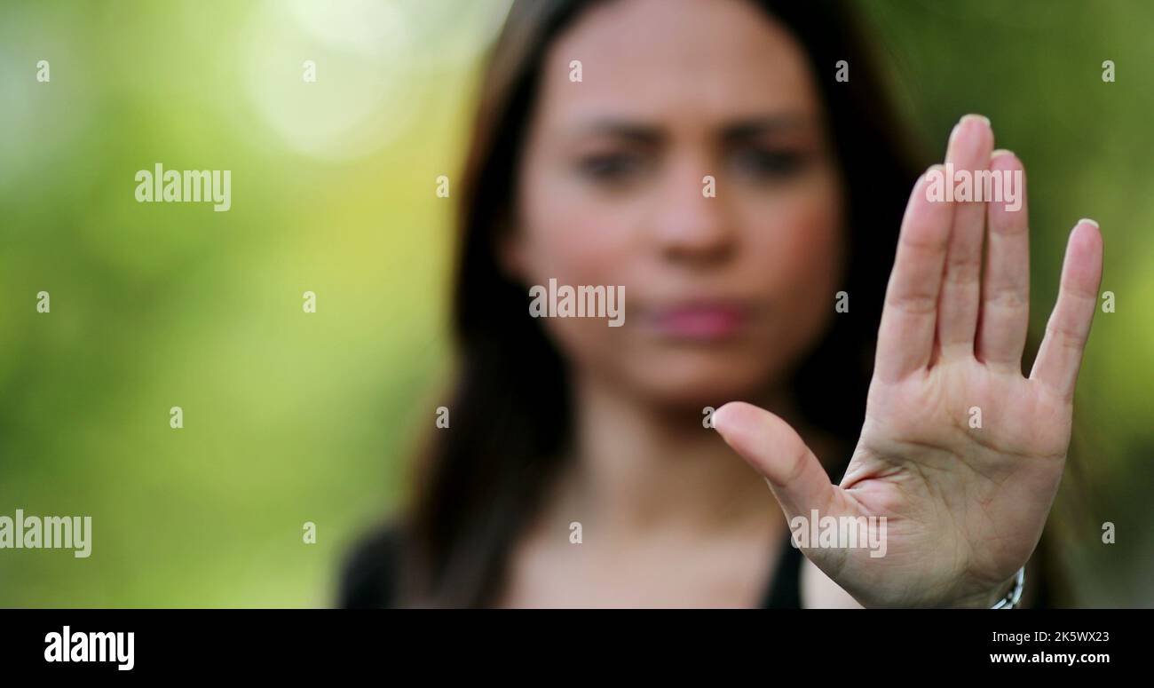 Beautiful arrogant woman making warning hi-res stock photography and ...