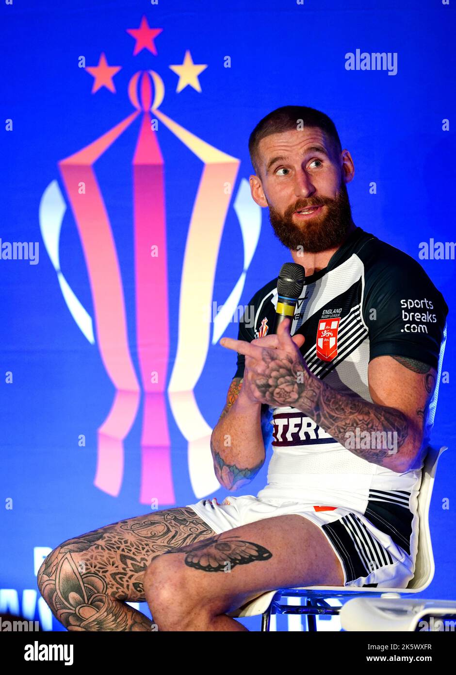 England captain Sam Tomkins during the Rugby League World Cup 2021 ...