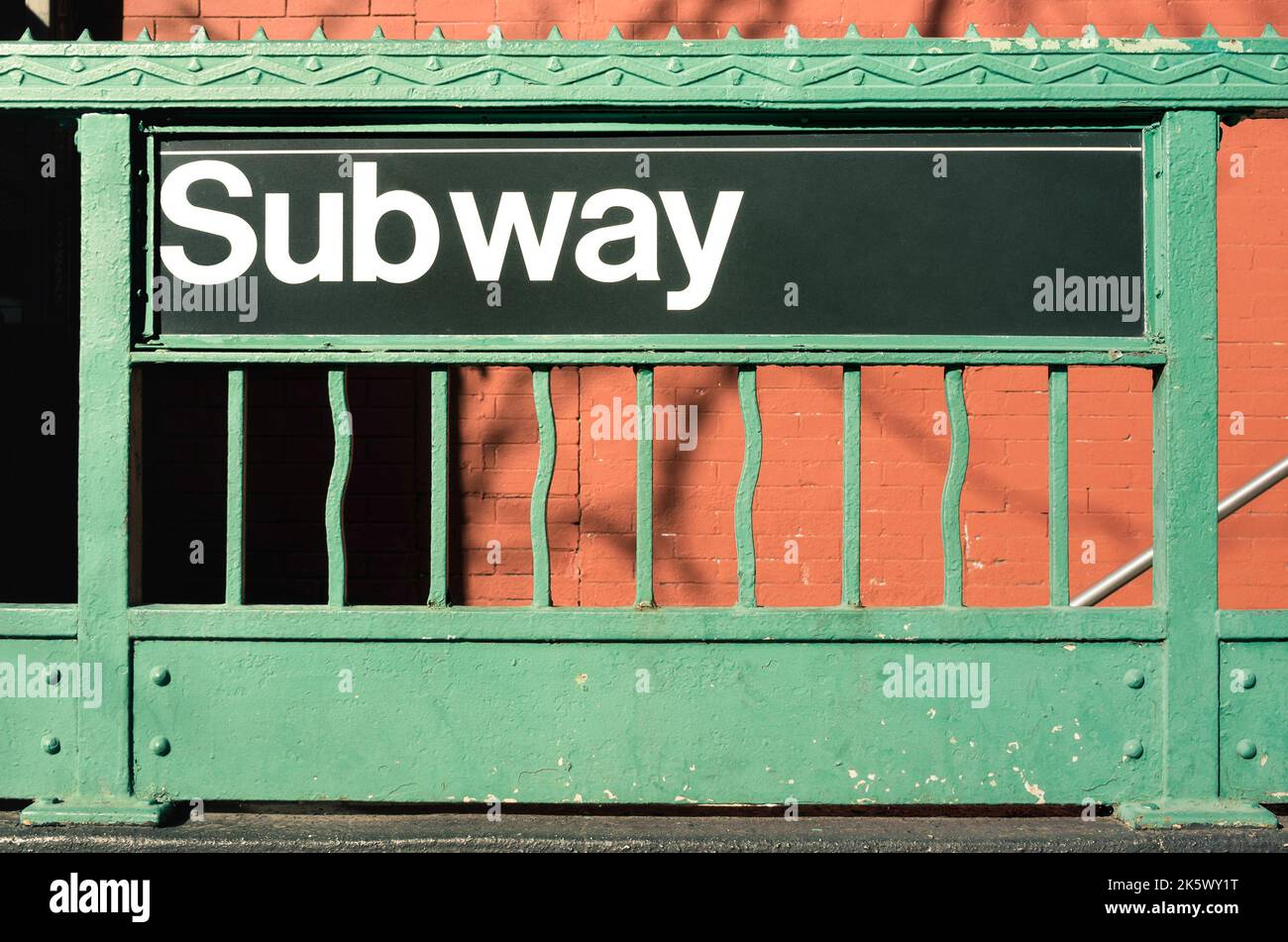 Subway entrance - New York City style Stock Photo - Alamy