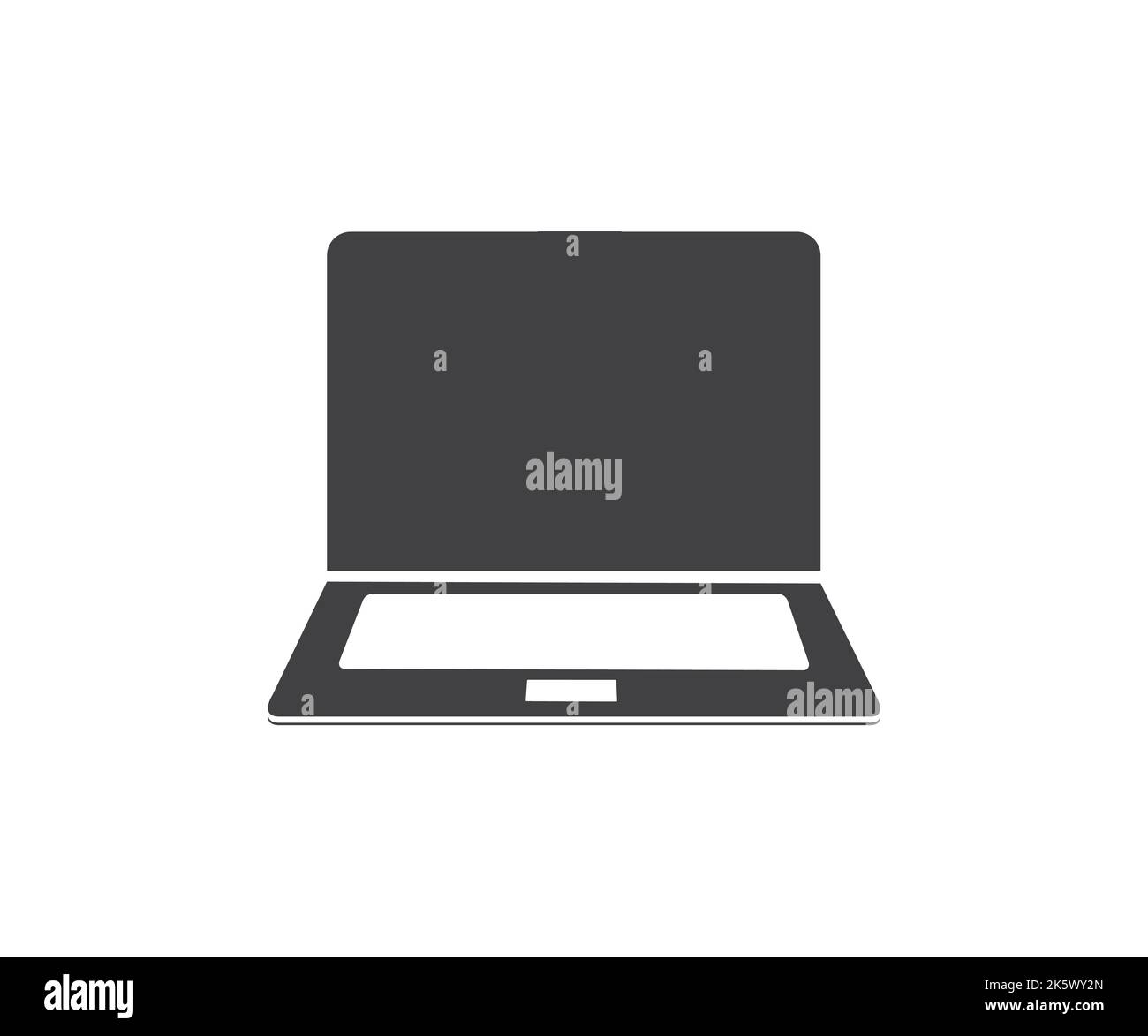 Black modern laptop computer logo design. Laptops or notebook computer, flat icon stock vector ...