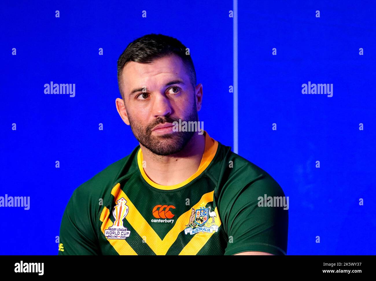 Australia captain James Tedesco during the Rugby League World Cup 2021 ...