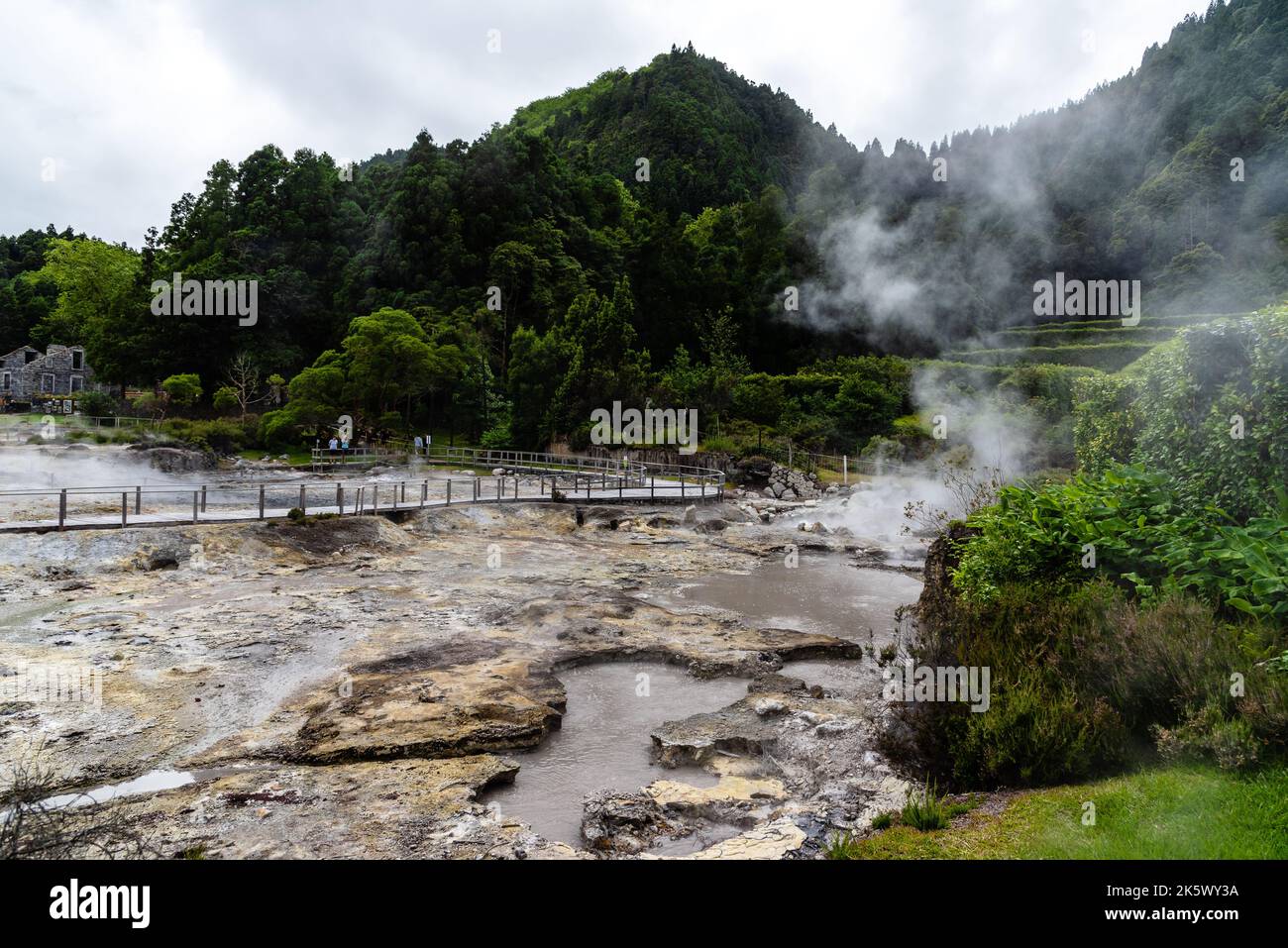 Furnas, Portugal - July 7, 2022: Volcanic hotsprings Of The Lake Furnas ...