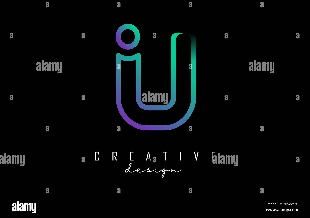 Outline letter U logo with a minimalist and gradient design. Vector ...