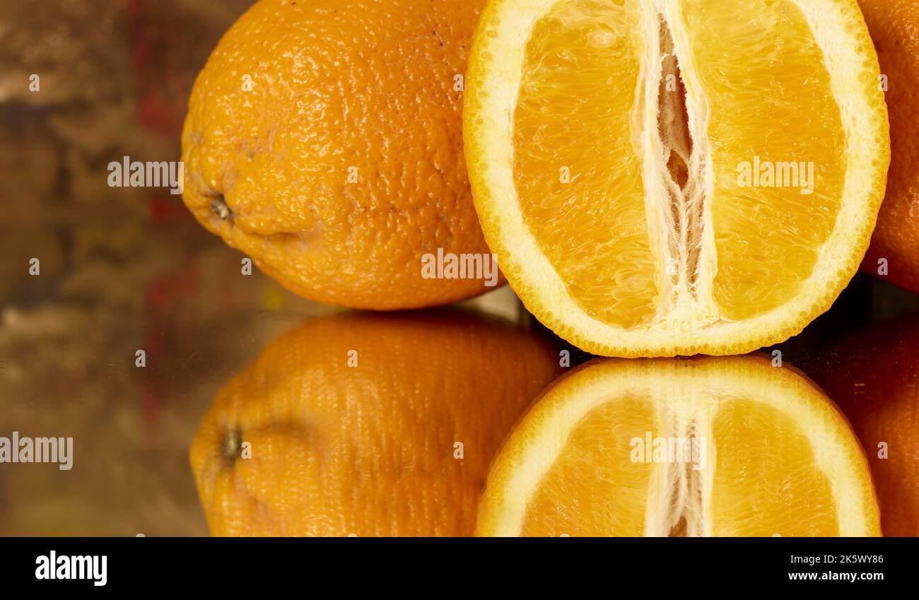 Close up food still-life of sweet oranges Stock Photo - Alamy