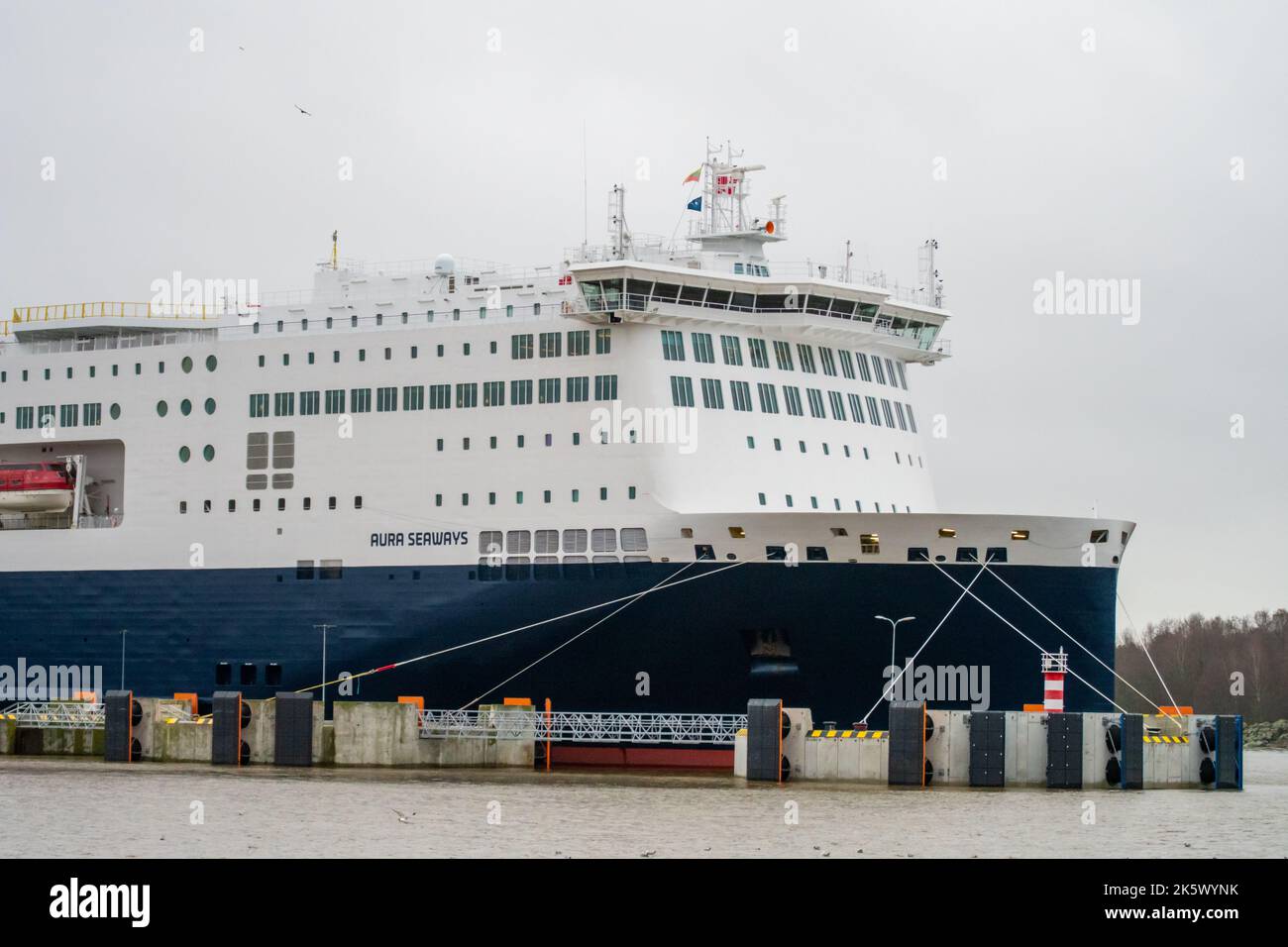 The Aura seaways port side, Ro-Ro cargo and passenger ferry under a ...