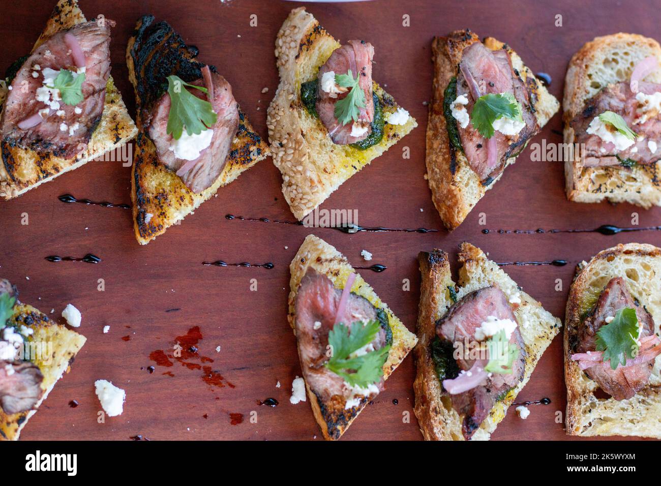 Bison appetizers bites Stock Photo - Alamy
