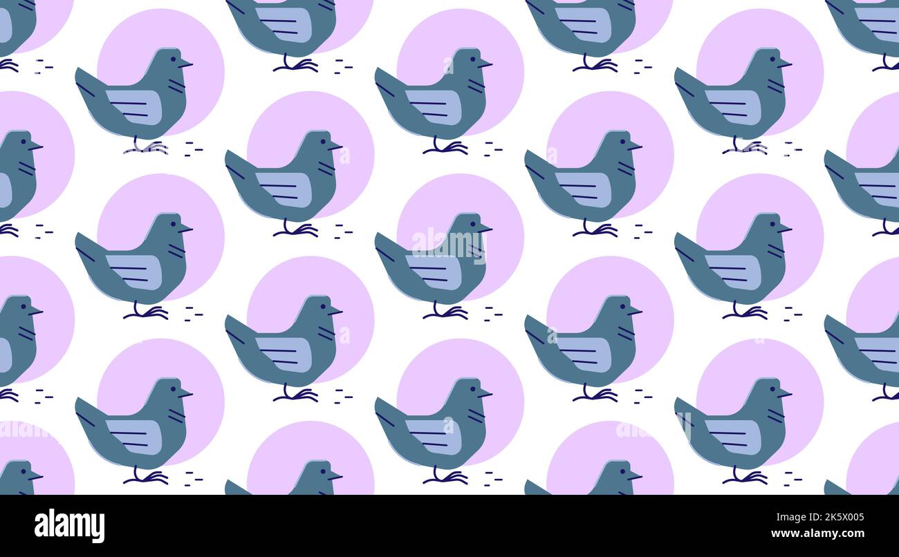 Minimalist clipart of pigeon, modern flat style vector seamless pattern ...