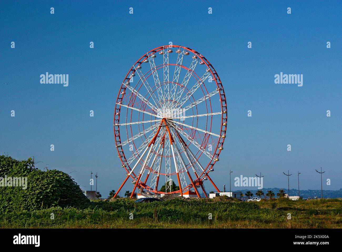 A Ferris wheel, Giant Wheel, Panoramic wheel in Batumi, Adjara, Georgia ...