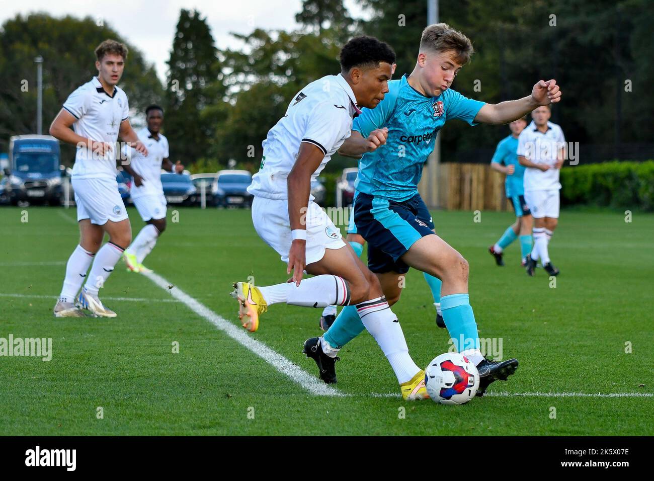 Swansea, Wales. 8 October 2022. Kyrell Wilson of Swansea City battles ...