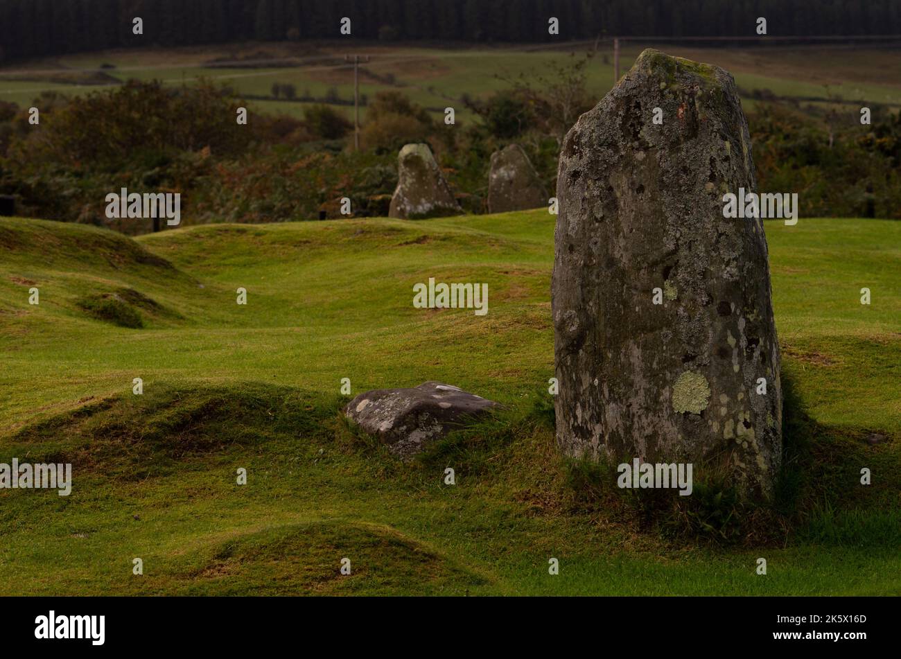 Moss Farm Road Stone Circle Stock Photo - Alamy