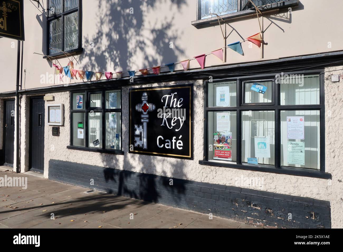 Ipswich, Suffolk, UK - 10 October 2022 : Bright autumn afternoon in the town. The Key cafe and ...