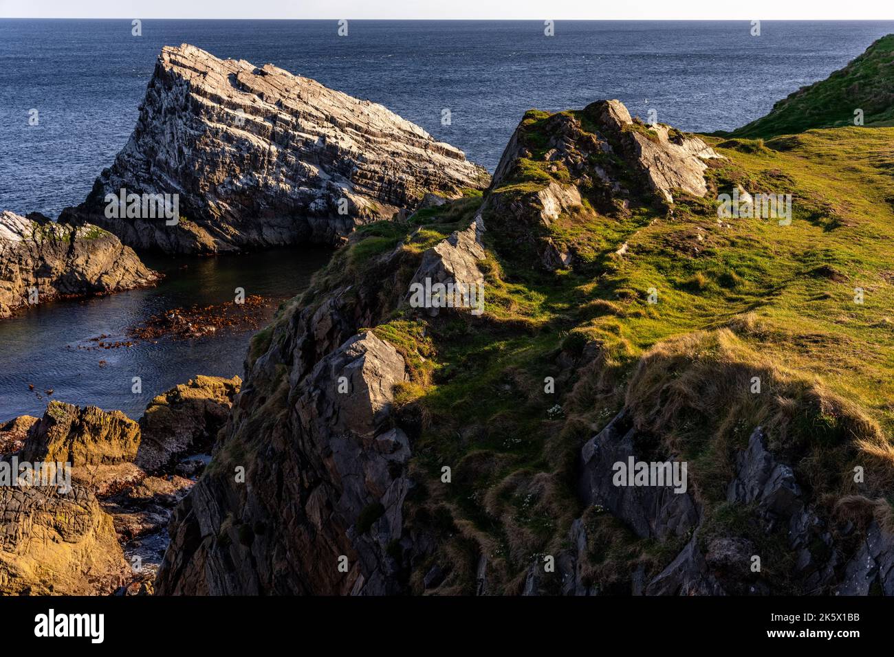 A rock formation on the northern coast of Scotland near Buckie Moray ...