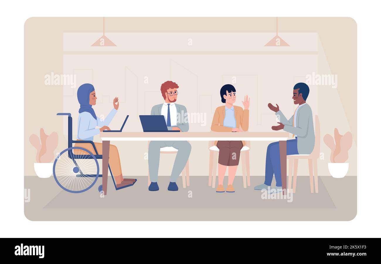 Business meeting 2D vector isolated illustration Stock Vector Image & Art - Alamy