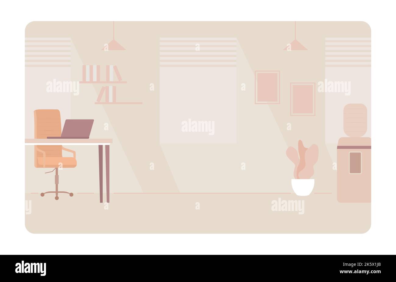 Cozy workplace 2D vector isolated illustration Stock Vector Image & Art ...