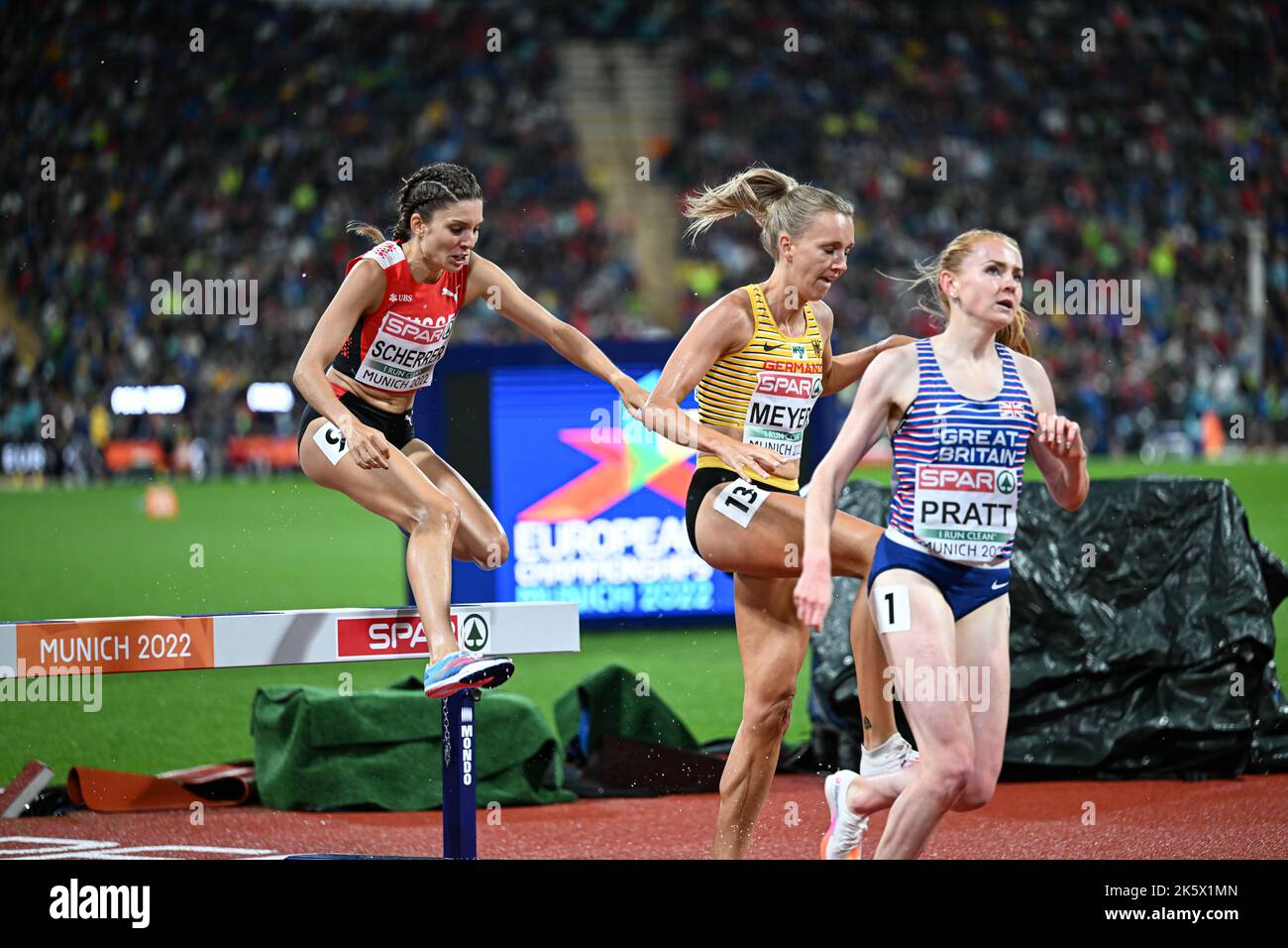 Chiara Scherrer participating in the 3000m steeplechase of the European Athletics Championships ...