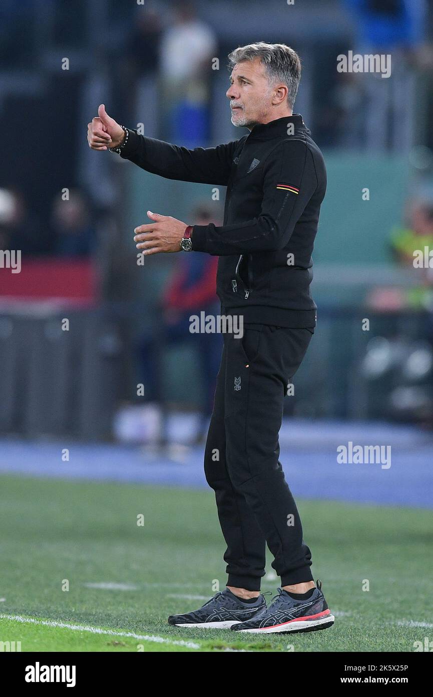Rome, Italy. 09th Oct, 2022. Marco Baroni manager of US Lecce gestures ...