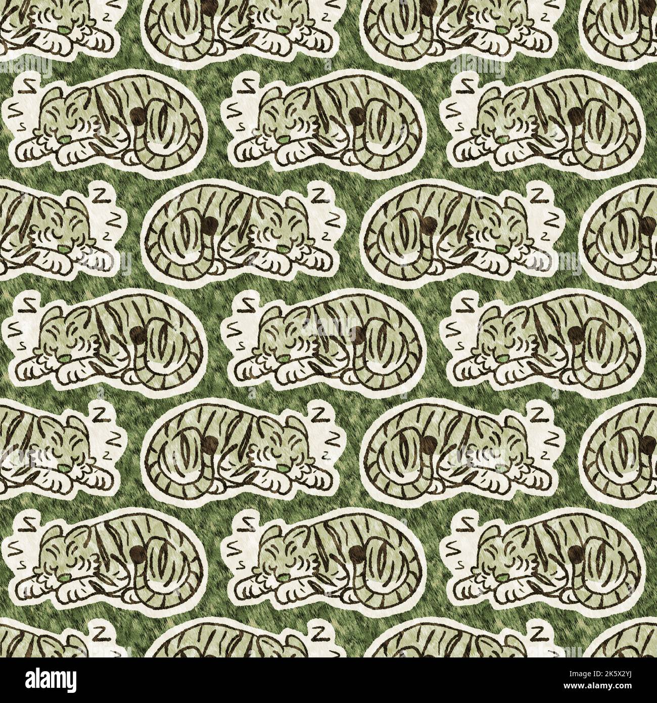 Cute safari wild tiger animal pattern for babies room decor. Seamless ...