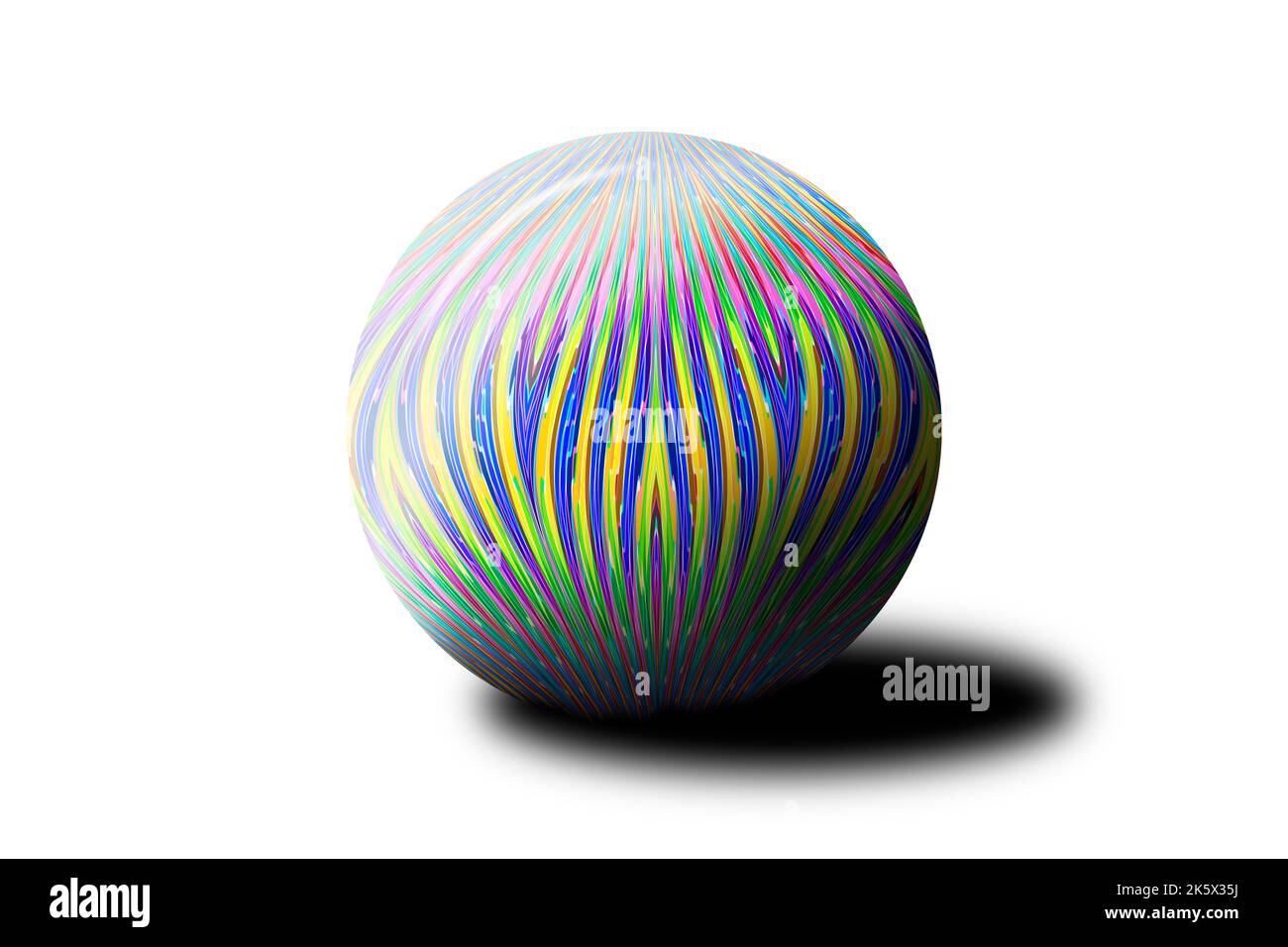 a rainbow wave crystal glass ball beautiful sphere dimensional pattern ...